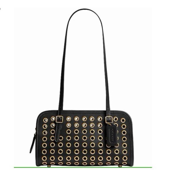 Coach | Bags | Coach Originals Grommet Swing Zip Shoulder Bag Black ...